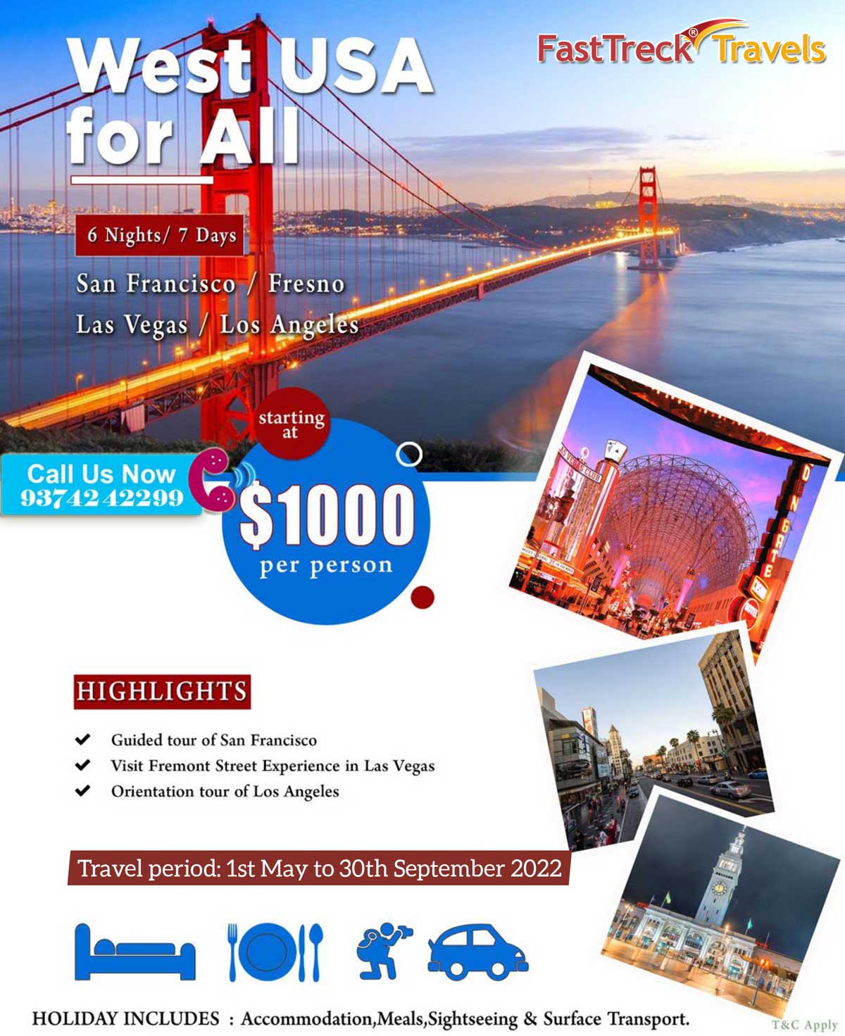 USA West and East Coast Tour Packages